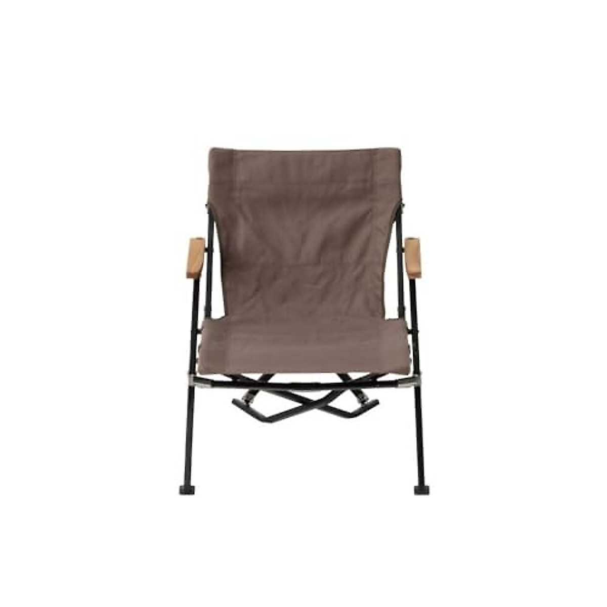 Snow Peak Luxury Low Beach Chair - Teak Wood Armrest and Canvas Seat - 23 x 26 x 27 in