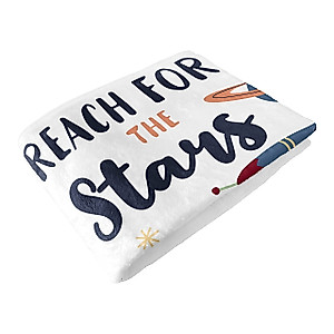 Sweet Jojo Designs Space Galaxy Boy Milestone Blanket Monthly Newborn First Year Growth Mat Baby Shower Memory Keepsake Gift Picture - Navy Blue Planets Star and Moon Rocket Ship Reach for The Stars
