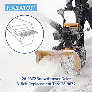 26-9672 Snowthrower Drive V-Belt Replacement Toro 26-9672 622 724 722 Snowblower Belt (1/2" X30")