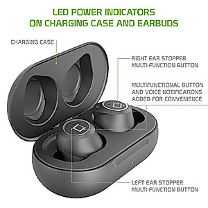 Wireless V5 Bluetooth Earbuds Compatible with Samsung Galaxy On5 with Charging case for in Ear Headphones. (V5.0 Black)