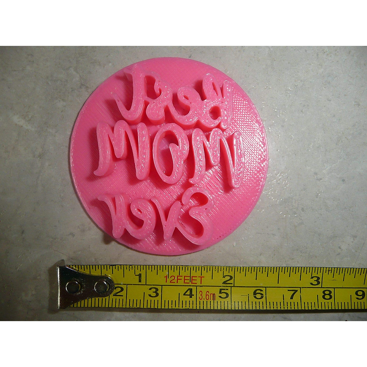 BEST MOM EVER WORDS FANCY SCRIPT FONT MOTHERS DAY COOKIE STAMP EMBOSSER BAKING TOOL 3D PRINTED MADE IN USA PR4192