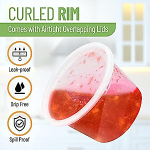 Quunoot [83 Packs, 3 Sizes] Deli Food Storage Containers with Lids - 32oz, 16oz, 8oz Deli Food Containers with Spoons and Labels, BPA Free | Leak-Proof | Microwave Dishwasher Freezer Safe