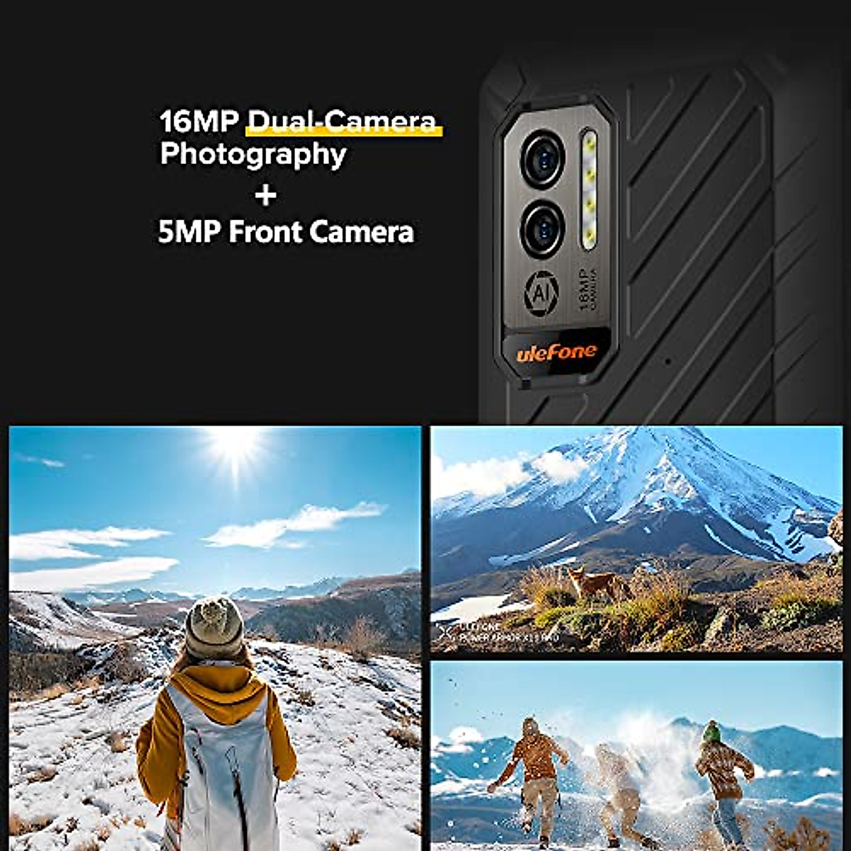 Ulefone Rugged Smartphone Unlocked Power Armor X11 Pro 8150mAh Battery, 8GB+ 64GB Android 12 Waterproof Cell Phone, 16MP Triple Camera 5.45 inch HD+ Screen, Dual SIM 4G Rugged Phone, OTG,GPS,NFC