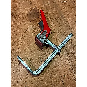 BESSEY GTR16S6H All Steel Ratcheting Table Clamp with 6 5/16 Capacity x 2 5/16 Throat Depth & 540 lb Clamping Force, Red/Silver