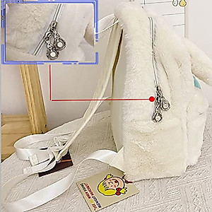 egen Cute Mini Backpack for School, Animal Plush backpack, Cinnamoroll Plush Girls Backpack, Small backpack, Kawaii Bookbag, (A Black)