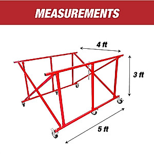 Pick Up Bed Dolly - Easily Fold Large Auto Body Truck Bed Cart That Holds up to 800 lbs