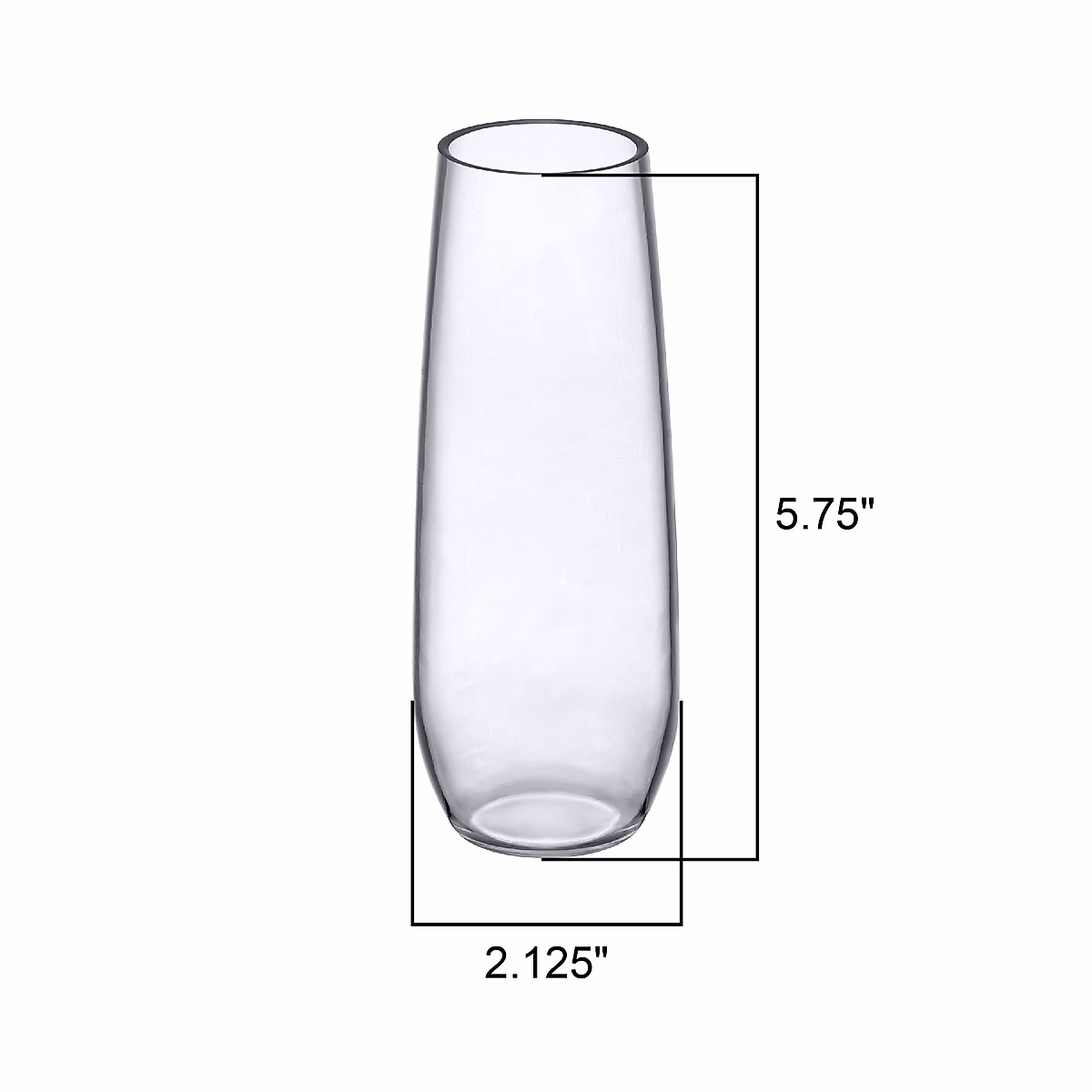 Amazing Abby - Celia - 8-Ounce Unbreakable Tritan Champagne Flutes (Set of 6), Plastic Stemless Wine Glasses, Reusable, BPA-Free, Dishwasher-Safe, Perfect for Poolside, Outdoors, Camping, and More