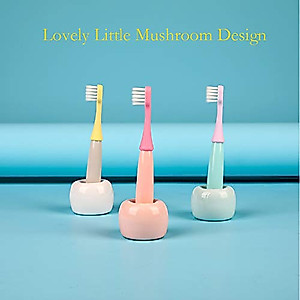 newrichbee 6 Packs Kids Toothbrush,Lovely Little Mushroom Extra Soft Bristles Toddler Toothbrush for 1-3Years Old (Pink& Yellow &Blue)