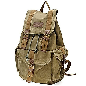 Gootium 21101AMG Specially High Density Thick Canvas Backpack Rucksack, Army Green, Large