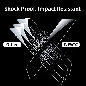 NEW'C [3 Pack] Designed for iPhone 14 Pro (6,1") Screen Protector Tempered Glass, Case Friendly Ultra Resistant