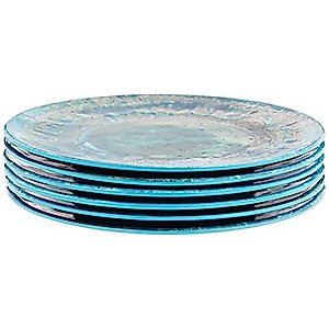 Certified International Radiance Teal Melamine 8.5"Salad/Dessert Plate, Medium, Multicolor, Set of 6