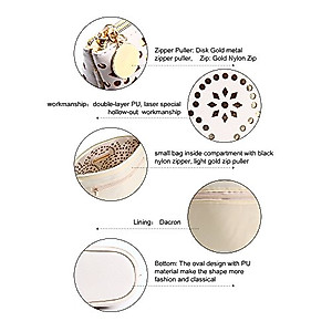 Makeup Bag, Wuhua Gold Pattern Cosmetic Bag with Zipper, Toiletry/Travel Bag for Brushes Jewelry Accessories Collection, Single Layer Storage Bag for Women