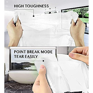 2.6 Gallon Trash Bags, 135pcs Small Garbage Bags, Clear White Trash Bin Liners for Bathroom, Office, Kitchen Small Trash Can