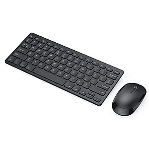 seenda Wireless Keyboard and Mouse Combo, Compact Small Keyboard Mouse Set with 2.4G USB Receiver, Slim Portable Keyboard and Silent Wireless Mouse for Laptop, Computer, Desktop, PC, Windows, Black