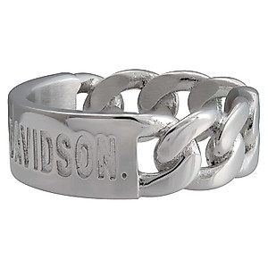 Harley-Davidson Women's H-D Script Bar Curb Link Ring - Stainless Steel (6)
