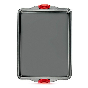 Boxiki Kitchen Non-Stick Baking & Cookie Sheet Pan Non-Toxic 11x14 Inch Rimmed Carbon Steel Baking Sheet. Dent, Warp and Rust Resistant. Heavy Gauge Steel Oven Baking Sheet. 1 Tray.