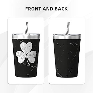 St. Patrick's Day Gifts For Women Men 12oz Travel Coffee Mug with Lid Reusable Insulated Stainless Steel Coffee Tumbler Tea Cup-AA