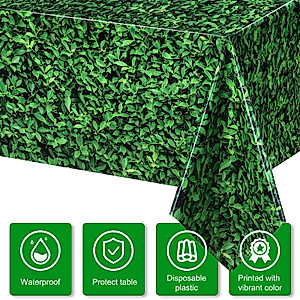 54 x 108 Inches Jumbo Green Leaves Photography Leaf Backdrop 3D Waterproof Tree Leaves Background Photo Booth Prop Green Leaf Tablecloths for Baby Shower Birthday Party Decoration (3 Pack)