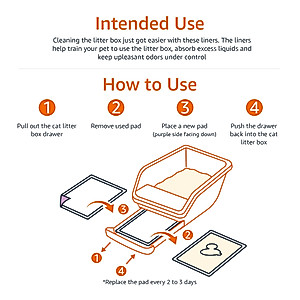 Amazon Basics Cat Pad Refills for Litter Box, Lemon Scent - Pack of 40, Purple and White