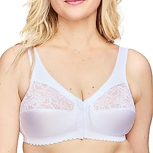 Glamorise Full Figure Plus Size MagicLift Front-Closure Support Bra Wirefree #1200 White