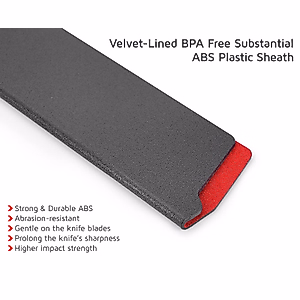 WELLSTAR Knife Edge Guards Set, 8 Piece Universal Blade Covers, BPA Free ABS Protective Blade Sheaths, Non-Scratch Felt Lining Kitchen Knives Covers (Knives not included)