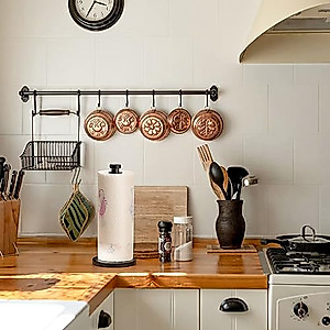 Waissdea Paper Towel Holder Countertop, Kitchen Paper Towel Roll Holder with Weighted Base, Free Standing Paper Towel Holder Stand for Standard or Jumbo-Sized Rolls，WPTH003BK，Black