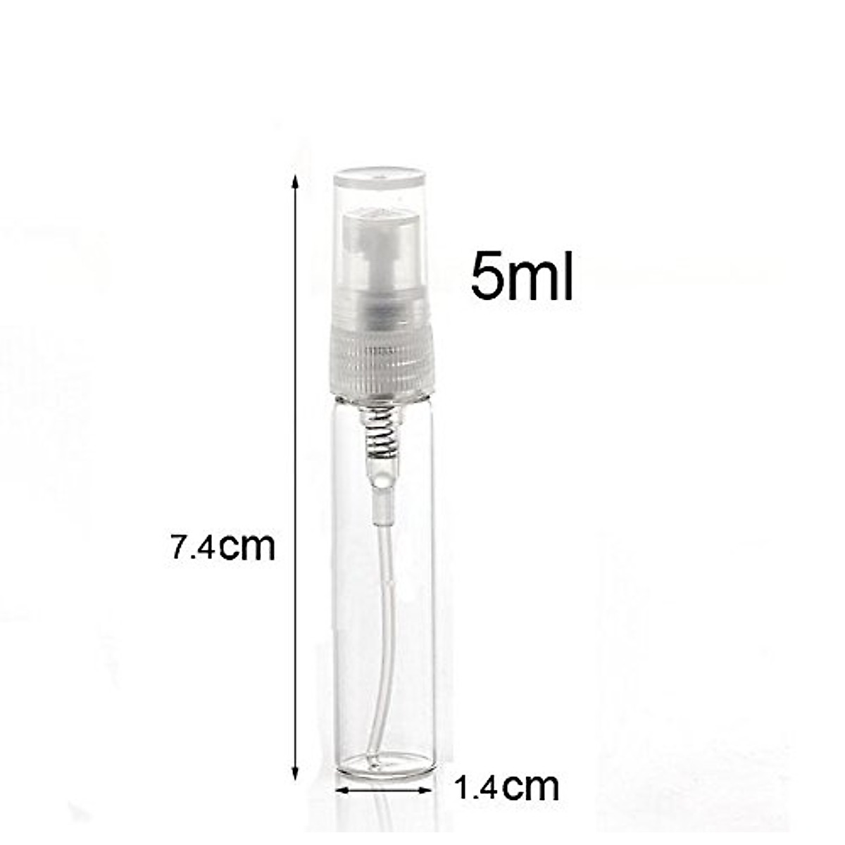 Elfenstal- 10pcs Mini Clear 5ml 1/6OZ Atomizer Fine Mist Empty Glass Bottle Spray Refillable Fragrance Perfume Scent Sample Bottle 1pc Clean Cloth for Travel Party Makeup Tool 2pcs 3ml Free Pipette