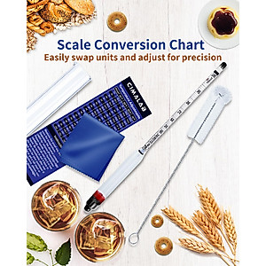 Cimalab Hydrometer Alcohol Meter Kit, Hydrometer Alcohol 0-200 Proof & Tralle with Hydrometer Test Jar, Alcohol Proof Tester Hydrometer, Alcohol Tester for Liquor/Moonshine/Spirits/Proofing/Distilled