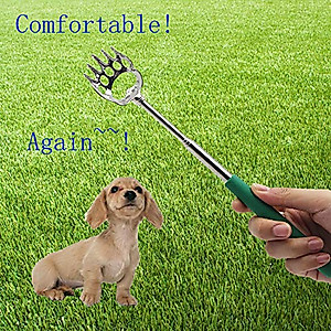 CERRXIAN (4-Pack) Telescoping Back Scratcher , LEMENG Portable Extendable Telescopic Bear Claws Metal Back Scratchers - Hand Massager Backslap with Rubber Handles