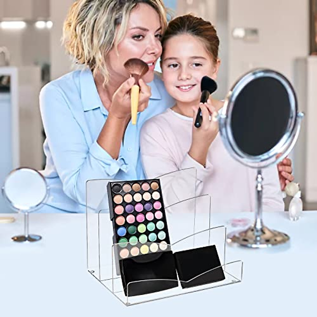 Jucoan Clear Acrylic Mail Sorter Organizer, Envelope Holder, 3 Sections Desktop File Holder Stand for Envelop Mails, Letters, Home Office School 9 x7x 7 Inch