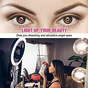 Ring Light 18 Inch LED Ringlight Kit with 73 inch Tripod Stand with Phone Holder Adjustable 3200-6000k Color Temperature Circle MUA Lighting for Camera for Vlog, Makeup,Youtobe, Video Shooting, Selfie