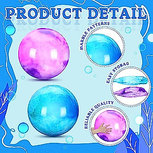 Deekin 2 Pcs 15 Inch 18 Inch Marbleized Bouncy Balls Large Size Ball Inflatable Rubber Playground Sensory Balls Bouncy Toys Balls for Kid Adults Pet Outdoor School Water (Blue and Purple, 18 Inches)
