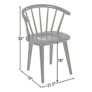 Target Marketing Systems Set of 2 Florence Dining Chairs with Low Windsor Spindle Back, Set of 2, Black