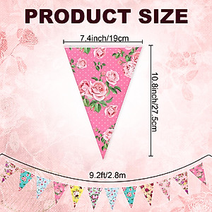 Floral Birthday Decorations Wildflower Garland Sign Tea Party Decor for Bridal Wedding Birthday Parties Baby Shower Home Outdoor Hanging Decor