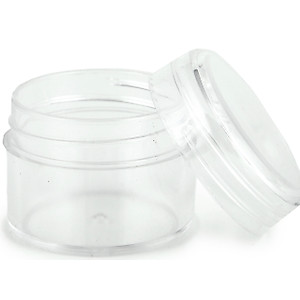 Vivaplex, 12 Clear, 1 oz Plastic Pot Jars, Cosmetic Containers, With Lids.