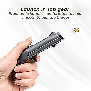 Bottle Opener Cap Gun Bottle Opener Bottle Shooter Launcher, Creative for Home Party Shoots Over 5 Meters by QEZEZA (Grey and Red)