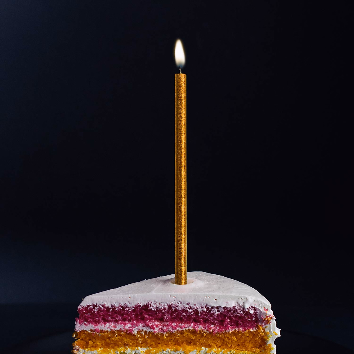 LUTER 48pcs Metallic Birthday Candles in Holders Tall Birthday Cake Candles Long Thin Cupcake Candles for Birthday Wedding Party Decoration