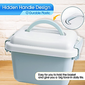 Naivees 4 Pack Storage Latch Bins with Lids/Handle, Plastic Storage Containers