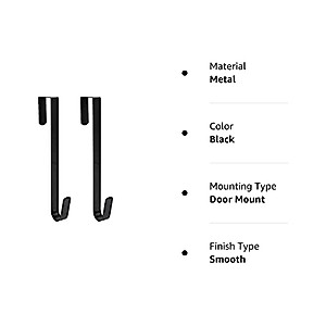 Sattiyrch Fall Wreath Hanger for Front Door 15in,Long Metal Autumn Xmas Wreath Hook,Black ...