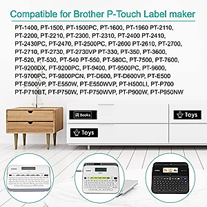 NineLeaf 4 Pack Compatible for Brother P-Touch TZe-355 TZ-355 TZe355 TZ355 White on Black Label Tape 24mm 0.94 inch 1'' Laminated TZe TZ Tape for Ptouch PT-2610 PT-2700 PT-2710 PT-2730 Label Maker