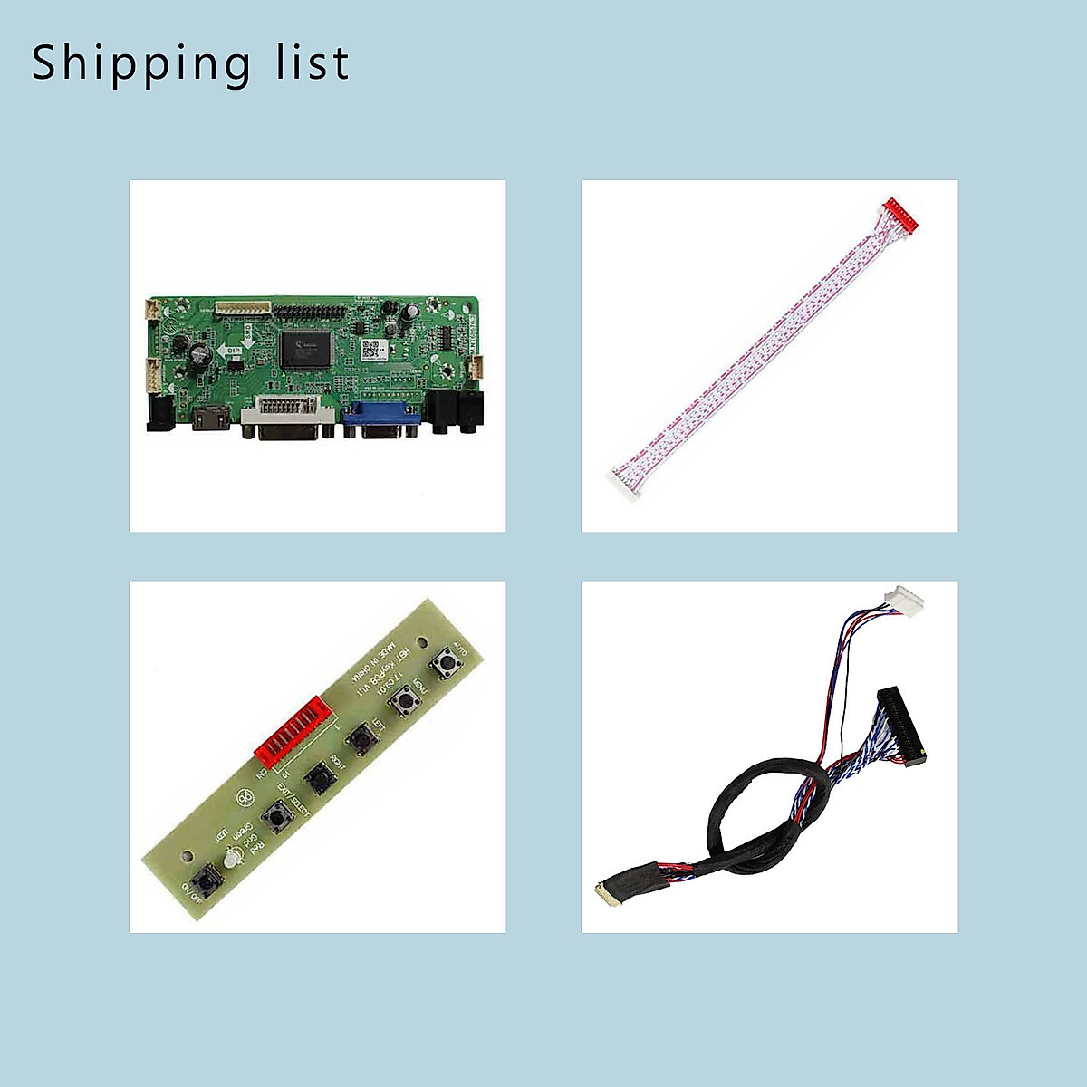 HDMI VGA DVI Audio LVDs Controller Board 40 Pin for 15.6" 17.3" 1920x1080 B156HW01 LP156WF1 N173HGE-L21 B173HW01 LP173WF1 WLED LCD Screen