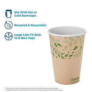 Dixie EcoSmart 16 oz 100% Recycled Fiber Hot Cup by GP PRO (Georgia-Pacific), Fits Large Lids, 2346R (CASE), 1000 Count (50 Cups Per Sleeve, 20 Sleeves Per Case)