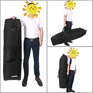 LONGCHAO Golf Travel Bag- Hard Golf Travel Case Portable Golf Club Travel Cover Hard Support 600D PVC Cloth Golf Carry Bag (Black)