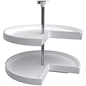 28in Pie Cut Polymer Lazy Susan Set White