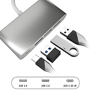 YAFIYGI USB Adapter for MacBook Air 4 in 1 USB C Hub Type C Multiport Adapter with 1USB 3.0 Ports 2 USB 2.0 87W PD Charge Compatible for MacBook Pro 13 15 16