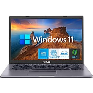 ASUS 14" VivoBook Laptop with Fingerprint Reader & Backlit Keyboard, FHD Display, Intel Core i3-1115G4, 12GB RAM, 512GB SSD, Webcam, HDMI, USB-C, Wi-Fi 5, Windows 11 Home, Grey