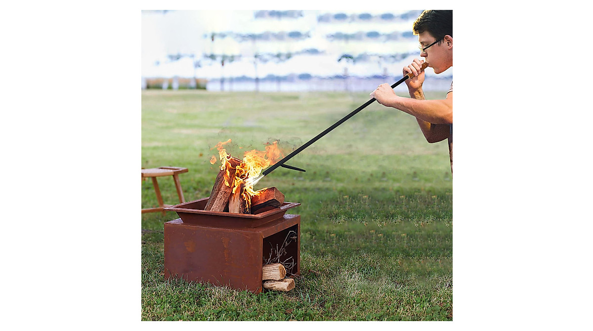 Heavy Duty Fire Tong & Blow Poker Stick Set