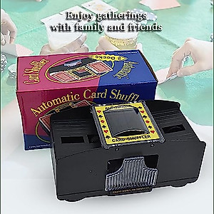 SZBJSMF Card Shuffler 2 Deck, Automatic Card Shuffler with 4 AA Battery for Deck of Playing Card, UNO, Texas Hold'em, Poker, Home Card Games, Blackjack