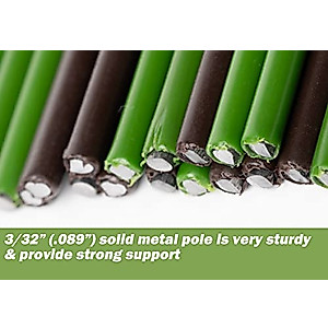 EESC2Y 10-PCs 15-3/4" Bendable Plastic Coated Metal Steel Garden Plant Support Stakes Sticks for Potted House Plants Indoor, Orchid Flower Stakes - Green