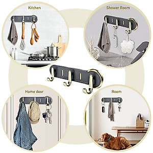 HDAJY Key Holder for Wall, Nail-Free Key Holder, Premium Plastic Wall Key Holder Be Used for Kitchen, Bathroom, Office, Hallway, Grey.